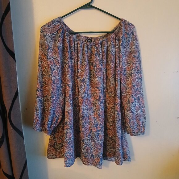 Chaps | Tops | Chaps Womens Bohemian Blouse Size 2x Threequarter Length ...